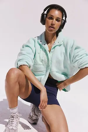 Free People FP Movement Hit The Slopes Fleece Jacket Pistachio