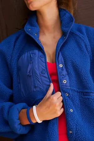 Free People FP Movement Hit The Slopes Fleece Jacket Saphir