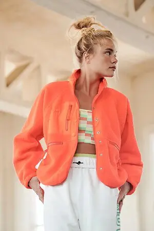 Free People FP Movement Hit The Slopes Fleece Jacket Sparked