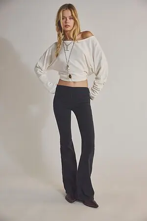 Free People We The Free Penny Pull-on Flare Jeans - Black