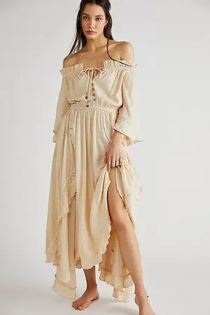 Free People Beach Bliss Maxi Dress - Summer Khaki | Editorialist