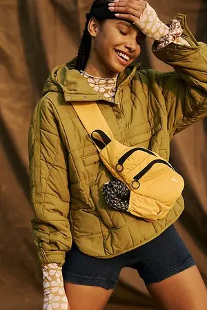 Free People FP Movement Pippa Packable Pullover Puffer Dusted Military
