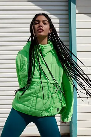 Free People FP Movement Pippa Packable Pullover Puffer Lime Glow