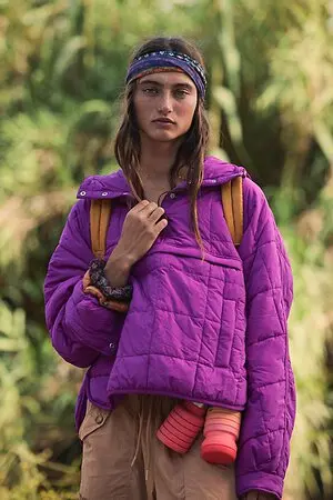 Free People FP Movement Pippa Packable Pullover Puffer Purple
