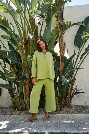 Free People Hailee Sweater Set Citron Silk