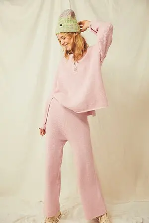 Free People Hailee Sweater Set Dreamy Pink