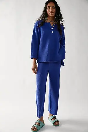 Free People Hailee Sweater Set Electric Indigo