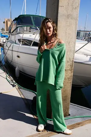 Free People Hailee Sweater Set Glass Grass