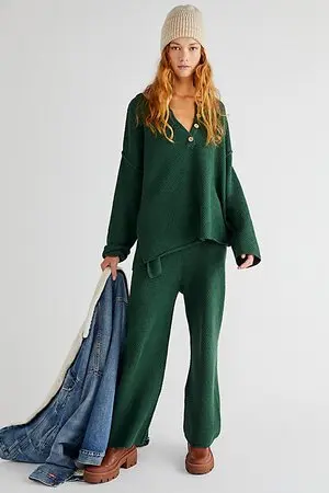 Free People Hailee Sweater Set Green Meadow