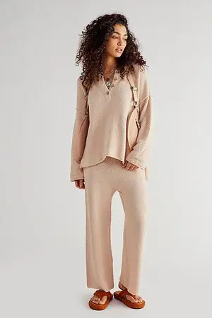 Free People Hailee Sweater Set Peach Sand