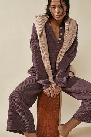 Free People Hailee Sweater Set Raspberry Mocha