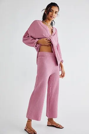 Free People Hailee Sweater Set Smoked Pink
