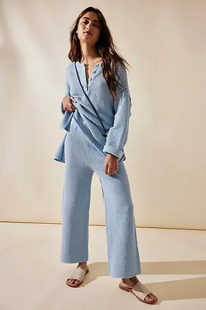 Free People Hailee Sweater Set Soft Heather Blue