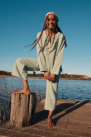 Free People Hailee Sweater Set Subtle Green