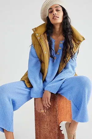 Free People Hailee Sweater Set Vista Blue