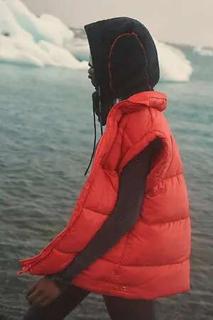 Free People FP Movement In A Bubble Puffer Vest Engine Red