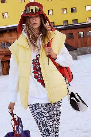 Free People FP Movement In A Bubble Puffer Vest Lemon