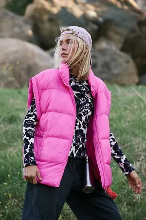 Free People FP Movement In A Bubble Puffer Vest Pink