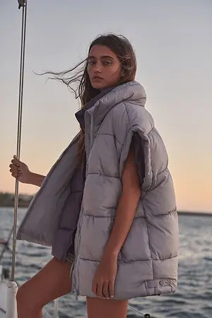 Free People FP Movement In A Bubble Puffer Vest Purple