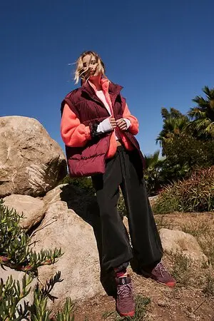 Free People FP Movement In A Bubble Puffer Vest Red