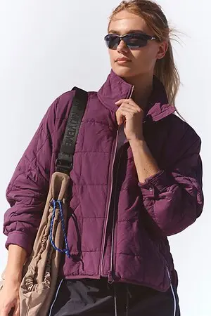 Free People FP Movement Pippa Packable Puffer Jacket Black Cherry