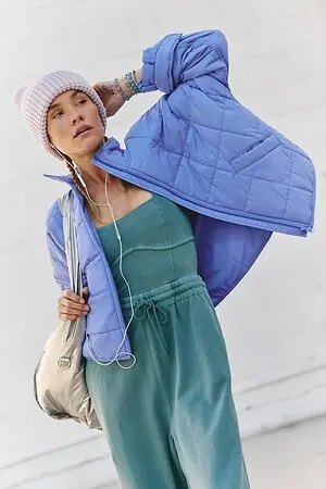 Free People Pippa Packable Puffer Jacket Blueberry