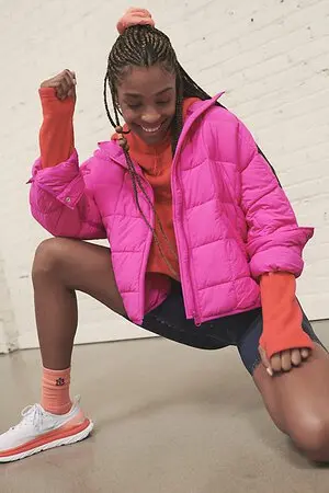 Free People Pippa Packable Puffer Jacket Magenta Disco