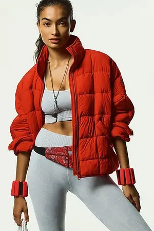Free People Pippa Packable Puffer Jacket Maraschino