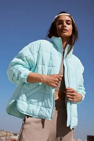 Free People Pippa Packable Puffer Jacket Reflection Blue