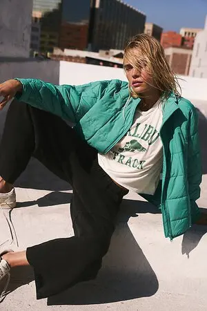 Free People Pippa Packable Puffer Jacket Sport Green