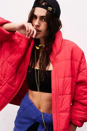 Free People Pippa Packable Puffer Jacket Victory Red