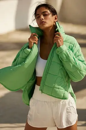 Free People Pippa Packable Puffer Jacket Washed Jade