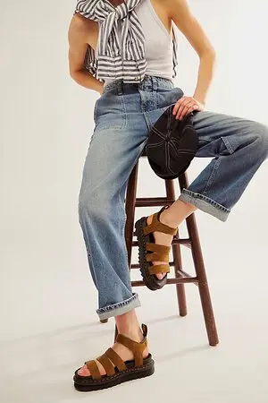 Dr. Martens Blaire Flatform Sandals Green