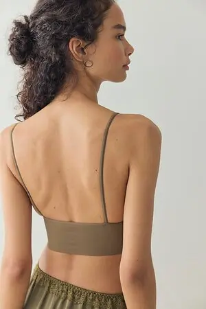 Free People Ali Low-back Seamless Bra - Army
