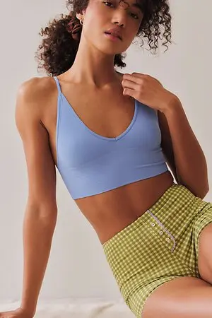 Free People Ali Low-back Seamless Bra - Della Blue