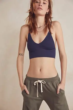 Free People Ali Low-Back Seamless Bra Navy Blue