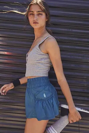 Free People FP Movement Flirt On Shorts Blue Grass