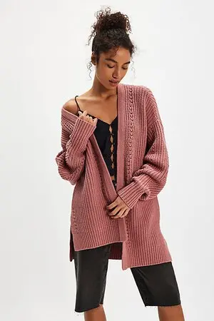 Free People Nightingale Cardigan - Canyon Rose
