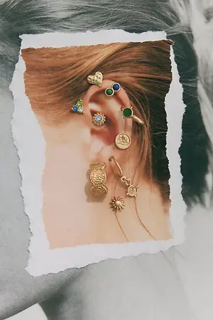 Free People Teeny Tiny Mega Stud Earring Set - Coins