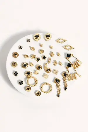 Free People Stud Earring Set - Doré / Onyx