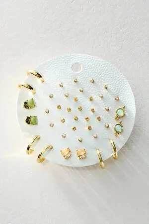 Free People Stud Earring Set Green