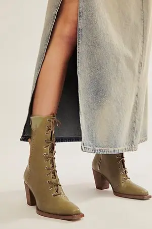 Free People We The Free Canyon Lace Up Boots - Aloe