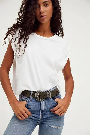 Free People Suede Western Belt Mermaid