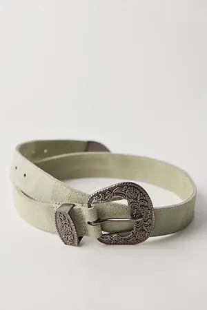 Free People Suede Western Belt - Mint Chip