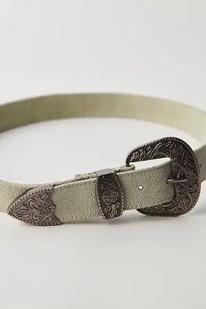 Free People Suede Western Belt - Mint Chip