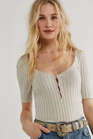 Free People Suede Western Belt Pavement