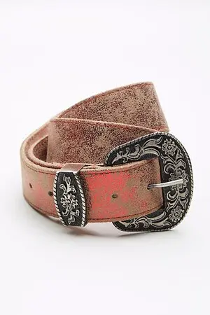 Free People Suede Western Belt Red
