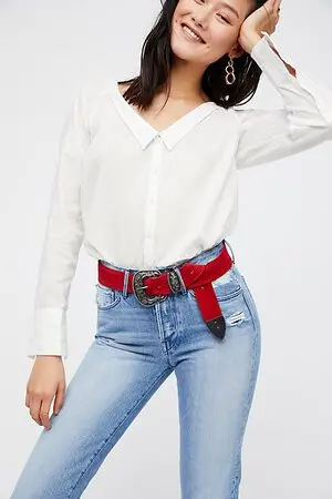 FREE PEOPLE Suede Western Belt