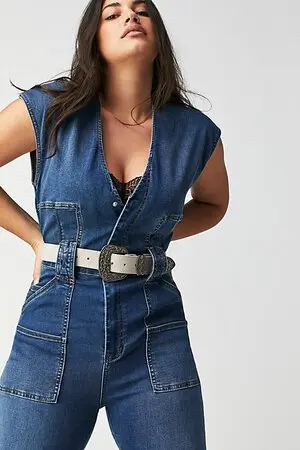 Free People Suede Western Belt White