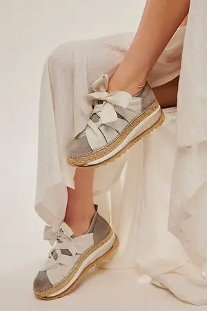 Free People Chapmin Espadrille Sneakers Oyster Combo